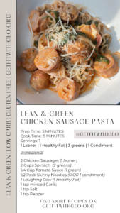 Lean & Green Recipe: Chicken Sausage Pasta - Get Fit With Geo - Health ...